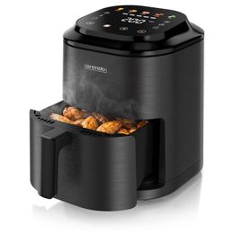 arendo Hei&szlig;luftfritteuse, kompakter Airfryer 2,5 l, Touch, 5 Programme, Timer, Warmhaltefunktion, schwarz