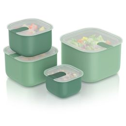 arendo Frischhaltedose, mit Deckel, 4er Set, Vorratsdosen, Lunchboxen, auslaufsicher, mintgr&uuml;n