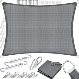 Kesser&reg; Sonnensegel Sonnenschutz Windschutz HDPE Gewebe wasserabweisend & windabweisend 5-Fach quer vern&auml;ht robust & stabil Schattenspender Garten Balkon Terrasse