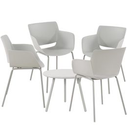 CLP Sitzgruppe Minota f&uuml;r den Garten I Set aus Tisch Minot und St&uuml;hlen Alpena I Outdoor-Set wetterfest und UV-best&auml;ndig I Gartenm&ouml;bel