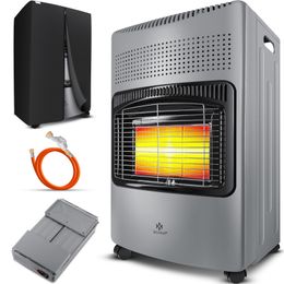 Kesser&reg; 4200 Watt Keramik Gasheizer inkl. Gasdruckregler Gasschlauch + Schutzh&uuml;lle - Gasheizofen, Heizstrahler Gasheizger&auml;t, Infrarot Keramikbrenner, Butan- oder Propangasflaschen bis 15kg