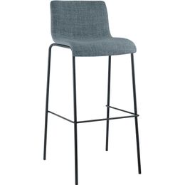 CLP Barhocker mit Lehne Hover, Barstuhl stapelbar mit Stoffbezug, Stapelstuhl Metallgestell bis 150 kg belastbar