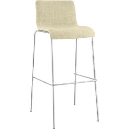 CLP Barhocker mit Lehne Hover, Barstuhl stapelbar mit Stoffbezug, Stapelstuhl Metallgestell bis 150 kg belastbar