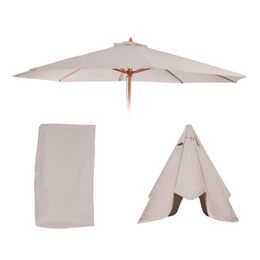 MCW Ersatz-Bezug f&uuml;r Sonnenschirm Lissabon, Sonnenschirmbezug Ersatzbezug, &Oslash; 3,5m Polyester 8 Streben ~ creme-wei&szlig;