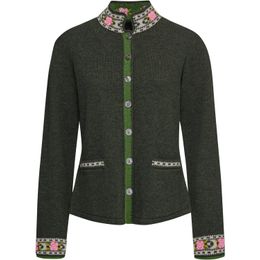 Reitmayer Strickjacke mit Jacquard-Muster Gr&uuml;n (Gr&ouml;&szlig;e: 38)