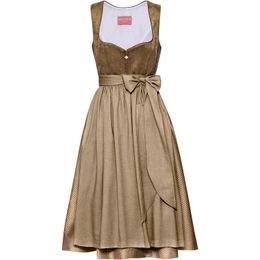 Kr&uuml;ger Dirndl Kr&uuml;ger Madl Midi-Samtdirndl Sylvara Sand (Gr&ouml;&szlig;e: 36)