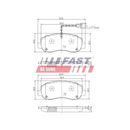 Fast Bremsbelagsatz, Scheibenbremse ft29536 Vorderachse f&uuml;r Opel RENAULT