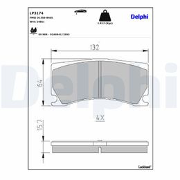 DELPHI Bremsbelagsatz, Scheibenbremse lp3174 f&uuml;r Peugeot