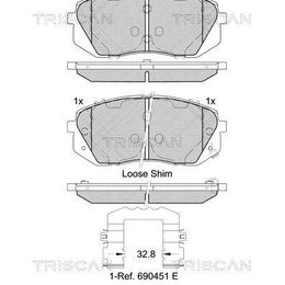 TRISCAN Bremsbelagsatz, Scheibenbremse 811043054 f&uuml;r HYUNDAI KIA