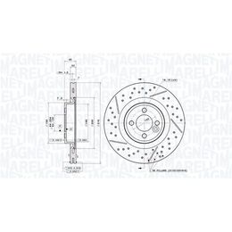 MAGNETI MARELLI Bremsscheibe 360406161601 316mm 22mm f&uuml;r MINI