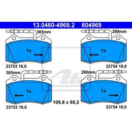 ATE Bremsensatz, Scheibenbremse Bremsensatz-Hinterachse SG00000D50 Hinterachse bel&uuml;ftet 305mm 28mm f&uuml;r Peugeot