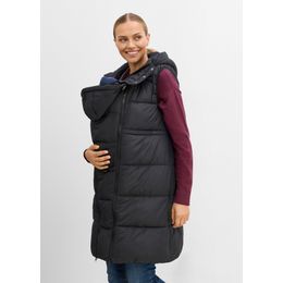 bonprix Lange 3-in-1 Umstandsweste mit Trageeinsatz (2-tlg Set), schwarz, Gr.34, Steppweste f&uuml;r die Schwangerschaft und danach