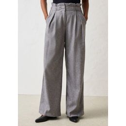bonprix Weite Bundfaltenhose mit weichem Wollanteil, grau, Gr.48, weiche weite Buntfaltenhose mit Wollanteil, aus Wolle
