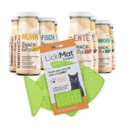 SmoothieCat Mix + Lickimat Gr&uuml;n 8x150 g