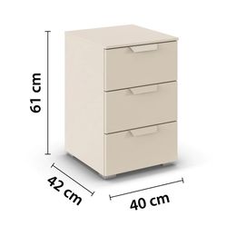 Rauch Nachttisch &raquo;Holga&laquo; mit 3 Schubladen - 40x42x61cm - beige -