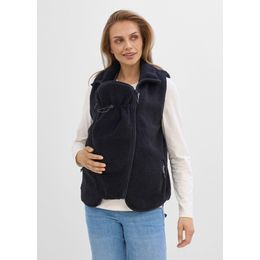 bonprix 3-in-1 weiche Umstands-und Trageweste aus Teddyfleece, schwarz, Gr.44/46 (L), Trageweste f&uuml;r die Schwangerschaft und danach