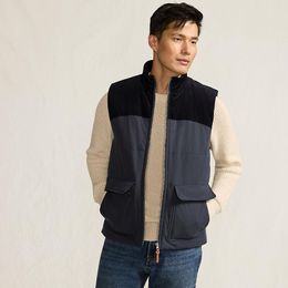 LANDS' END Wattierte Weste im Material-Mix f&uuml;r Herren, Herren, size: regular, Blau, Polyester, by Lands' End