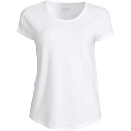 LANDS' END Shirt aus Baumwolle/Modal-Mix mit Ballett-Ausschnitt f&uuml;r Damen in Plus-Gr&ouml;&szlig;e, Damen, size: plus, Wei&szlig;, Baumwolle Modal, by Lands' End