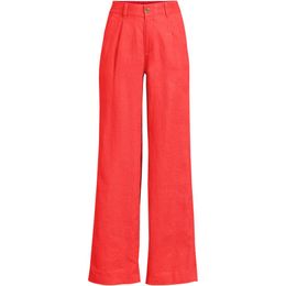 LANDS' END Leinenhose High Waist mit weitem Bein f&uuml;r Damen, Damen, size: regular, Orange, Leinen, by Lands' End