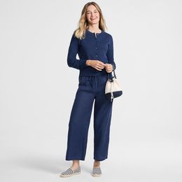 LANDS' END Premium Reinleinen-Schlupfhose in 7/8-L&auml;nge in Petite-Gr&ouml;&szlig;e, Damen, size: petite, Blau, Leinen, by Lands' End
