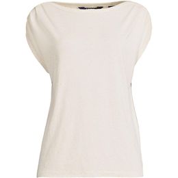 LANDS' END Shirt aus Leinenmix mit U-Boot-Ausschnitt f&uuml;r Damen, Damen, size: regular, Beige, Leinen/Viskose, by Lands' End