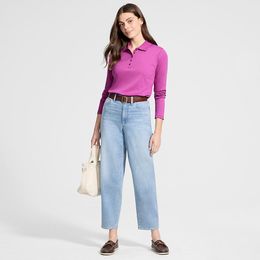 LANDS' END Supima-Poloshirt mit langen &Auml;rmeln f&uuml;r Damen, Damen, size: regular, Rot, Baumwolle, by Lands' End