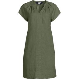 LANDS' END Leinenkleid mit Smok-Ausschnitt f&uuml;r Damen in Plus-Gr&ouml;&szlig;e, Damen, size: plus, Schwarz, Leinen, by Lands' End