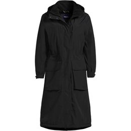 LANDS' END Wasserdichter Isolierter Stadion-Kapuzenmantel Squall f&uuml;r Damen, Damen, size: regular, Schwarz, Nylon, by Lands' End