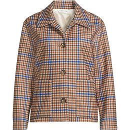 LANDS' END Hemdjacke Wool Touch Gemustert f&uuml;r Damen in Plus-Gr&ouml;&szlig;e, Damen, size: plus, Elfenbein, Polyester, by Lands' End