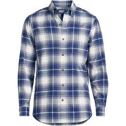 LANDS' END Flanellhemd f&uuml;r Herren, Classic Fit, Herren, size: regular, Elfenbein, Baumwolle, by Lands' End