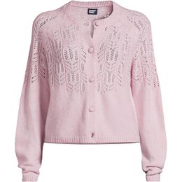 LANDS' END Cardigan mit Ajourstrick f&uuml;r Damen, Damen, size: regular, Lila, Polyacryl/Woll-Mischung/Polyester-Mischung, by Lands' End