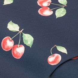 buttinette Beschichteter Canvas "Kirschen", dunkelblau-color
