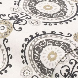 buttinette Outdoor-Stoff "Mandala", grau/schwarz