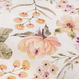 buttinette Baumwoll-Canvas "Blumen Laura", natur-color