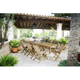Gartenm&ouml;bel Set 9tlg Teak Gartentisch ausziehbar 180-240 cm KUBA/MENORCA
