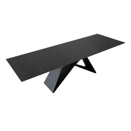 Esstisch Keramik grau 180(260) x 90 ausziehbar Butterfly-Gestell schwarz MIA