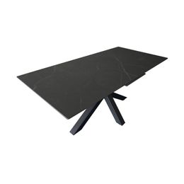 Esstisch Keramik schwarz 180(220) x 90 ausziehbar Spider-Gestell schwarz MILLIE