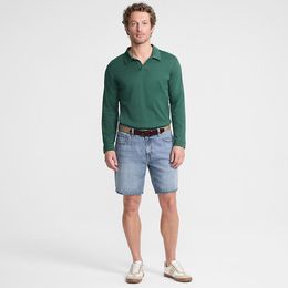 LANDS' END Soft Comfort Jeans-Shorts im Leinenmix, Herren, size: regular, Blau, Baumwolle/Leinen/Baumwoll-Mischung, by Lands' End