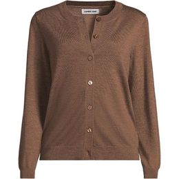 LANDS' END Merino-Cardigan f&uuml;r Damen, Damen, size: regular, Braun, by Lands' End