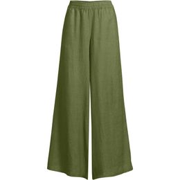 LANDS' END Premium Reinleinen-Palazzohose f&uuml;r Damen, Damen, size: regular, Gr&uuml;n, Leinen, by Lands' End