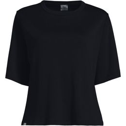 LANDS' END Kastiges Supima Interlock-Shirt '63 in Petit-Gr&ouml;&szlig;e, Damen, size: petite, Schwarz, Baumwolle, by Lands' End
