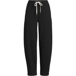 LANDS' END Serious Sweats High Waist Barrel-Jogginghose f&uuml;r Damen, Damen, size: regular, Schwarz, Baumwoll-Mischung/Polyester-Mischung, by Lands' End