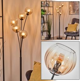 hofstein Koyoto Stehleuchte Glas 15 cm Bernsteinfarben, Klar, 5-flammig