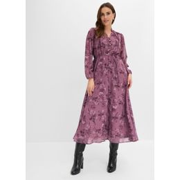 bonprix Midi-Chiffonkleid, lila, Gr.52, edles Chiffon Kleid