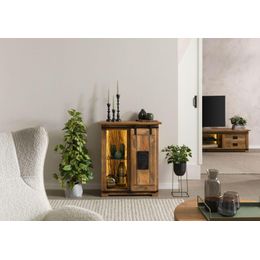 Kommode Mango / Altholz 75x36x90 natur lackiert RAILWAY LUX #140