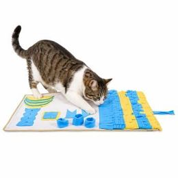 Lionto Schn&uuml;ffelteppich f&uuml;r Katzen, 100x60 cm, gelb/blau