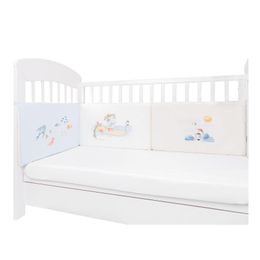 Kikkaboo Babybett Nestchen f&uuml;r Babybett 120 x 60 cm, Bettumrandung 180 x 35 cm blau