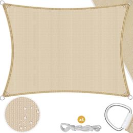 Kesser&reg; Sonnensegel Sonnenschutz Windschutz HDPE Gewebe wasserabweisend & windabweisend 5-Fach quer vern&auml;ht robust & stabil Schattenspender Garten Balkon Terrasse