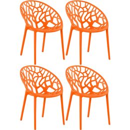 CLP Gartenst&uuml;hle 4er Set stapelbar wetterfest Hope, Gartensessel mit Lehnen UV-best&auml;ndig, Outdoorst&uuml;hle aus Kunststoff bis 150 kg belastbar