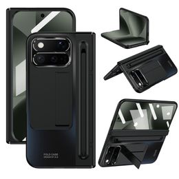 Wigento Handyh&uuml;lle + 9H Schutzglas + Stift f&uuml;r Google Pixel 11 Pro Fold Full Cover